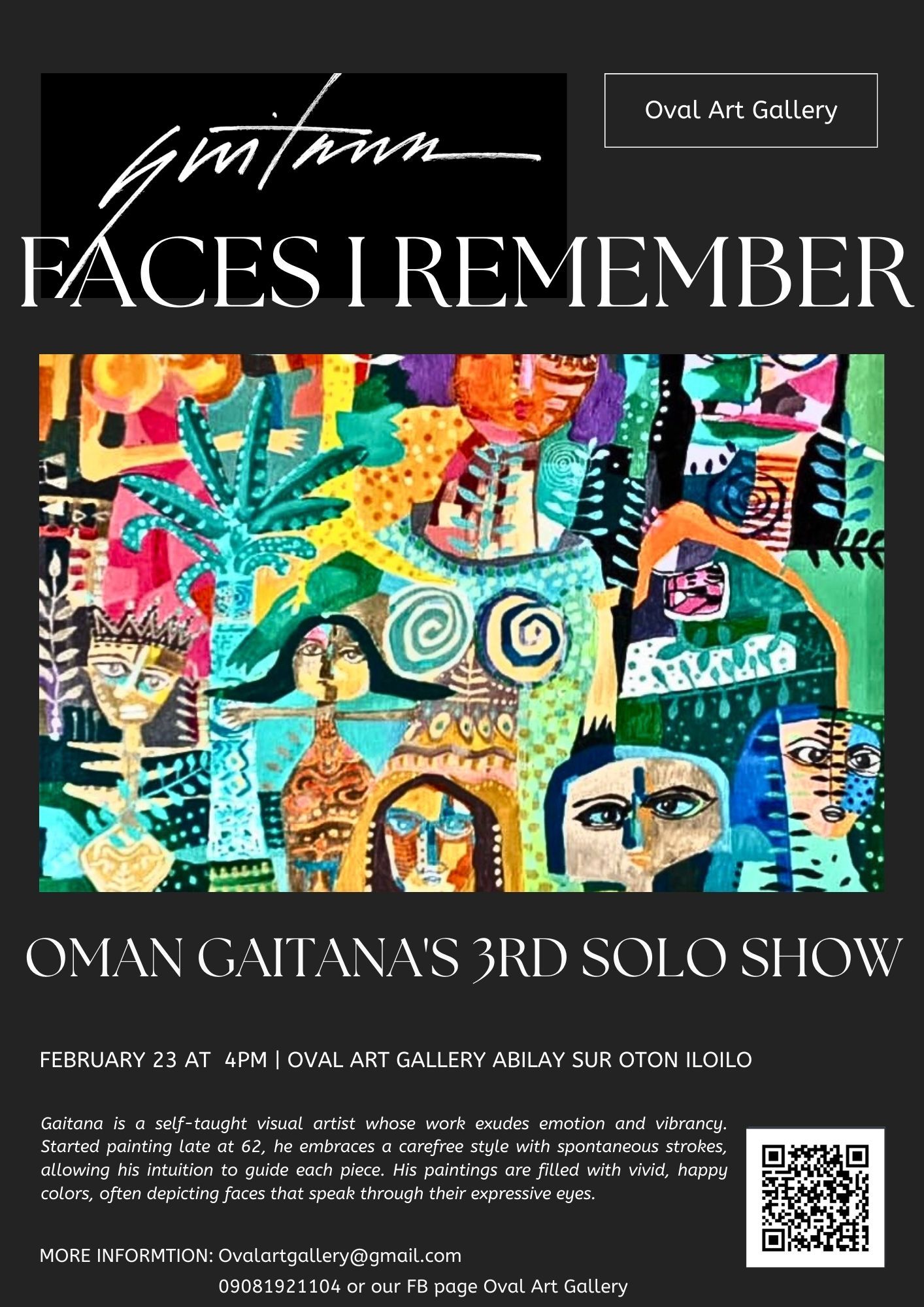 Oman Gaitana to show portraits of faces he remembered - Iloilo Art Life